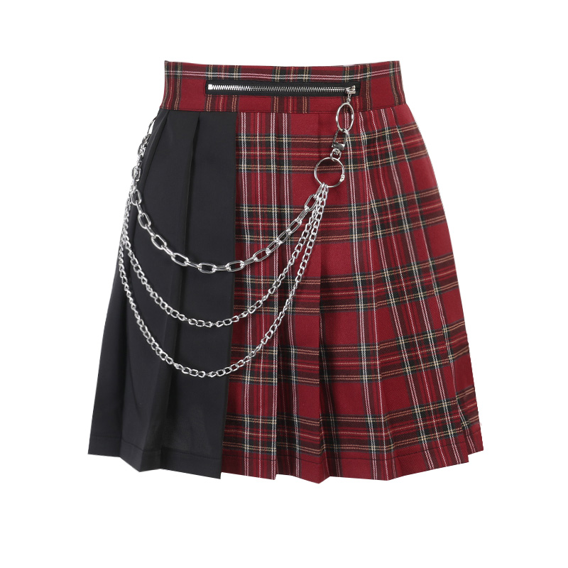 Red/Black Tartan Skirt & Chains – Moon Attic Wholesale – Punk | Rock ...